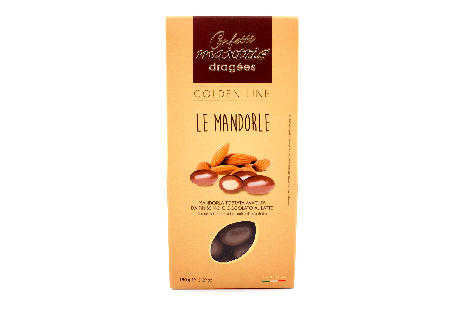 Миндаль в молочном шоколаде LE MANDORLE GOLDEN LINE, MAXTRIS, 0,15 кг