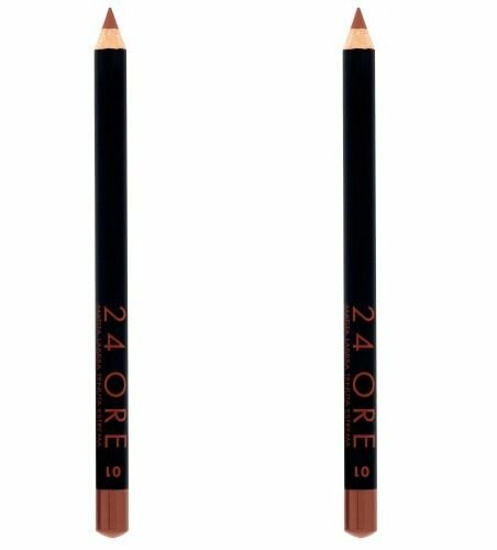 Карандаш для губ стойкий, Deborah Milano, 24 Ore Long Lasting Lip Pencil, тон 01 нюд бежевый, 1.5 г, 2 шт
