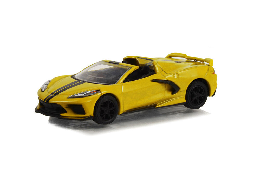 Модель коллекционная GREENLIGHT Chevrolet corvette C8 convertible 2022 accelerate yellow metallic (длина модели 6-10 см)