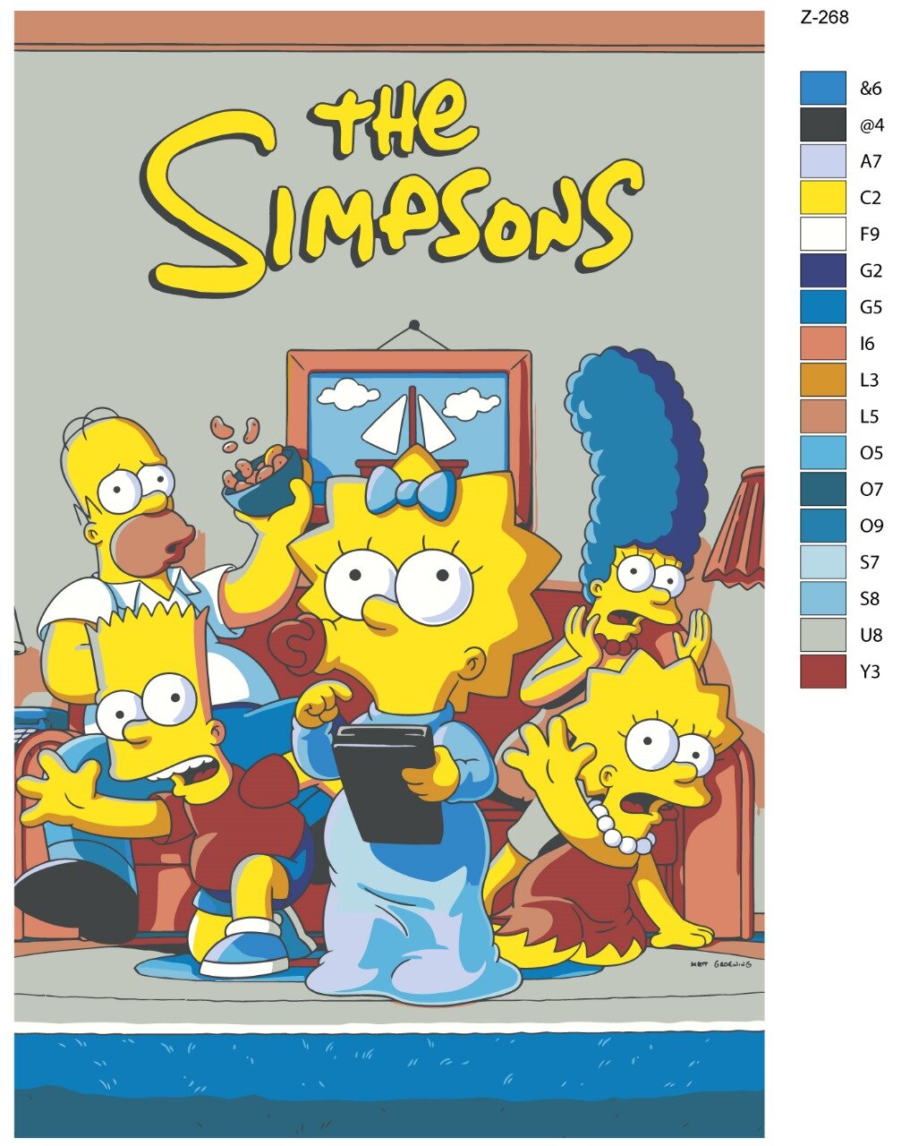 Картина по номерам Z-268 "Симпсоны" 40х60