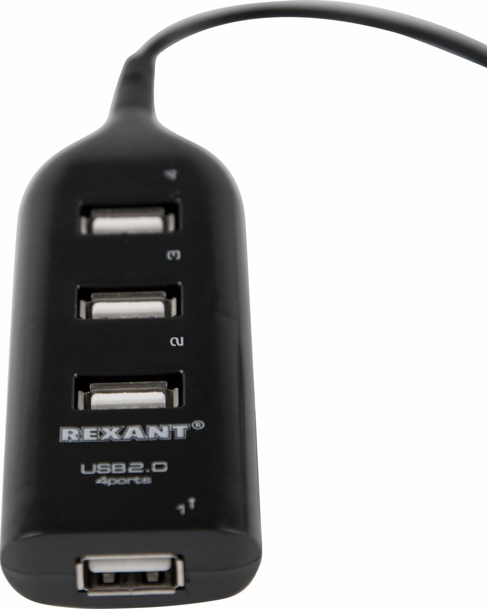 Разветвитель Rexant USB 2.0 на 4 порта, 55 см {18-4105} (1 шт)