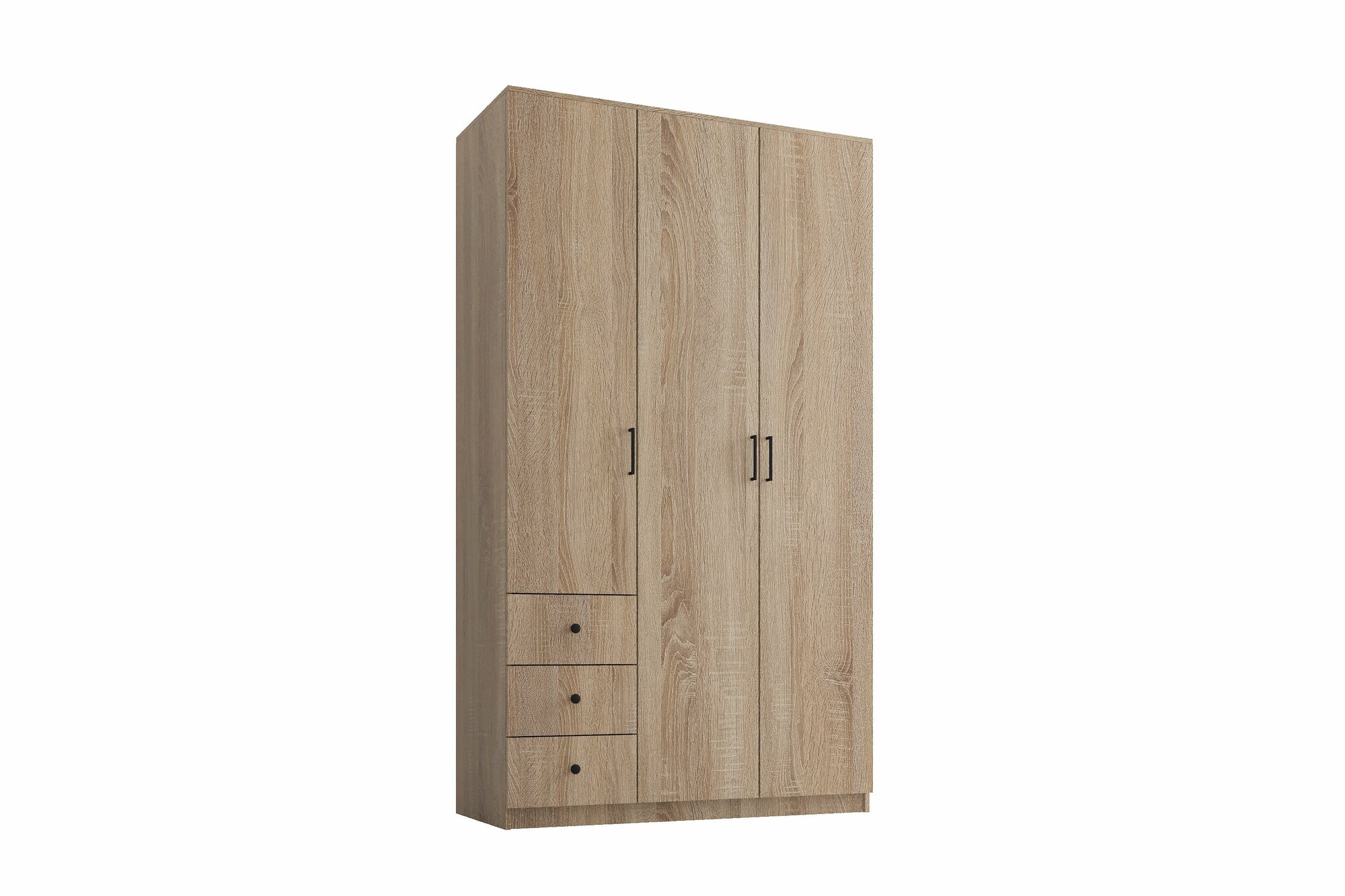 Шкаф Вальгард 3 с малыми ящиками 1200-520-2200 наполнение платье/белье цвет дуб сонома