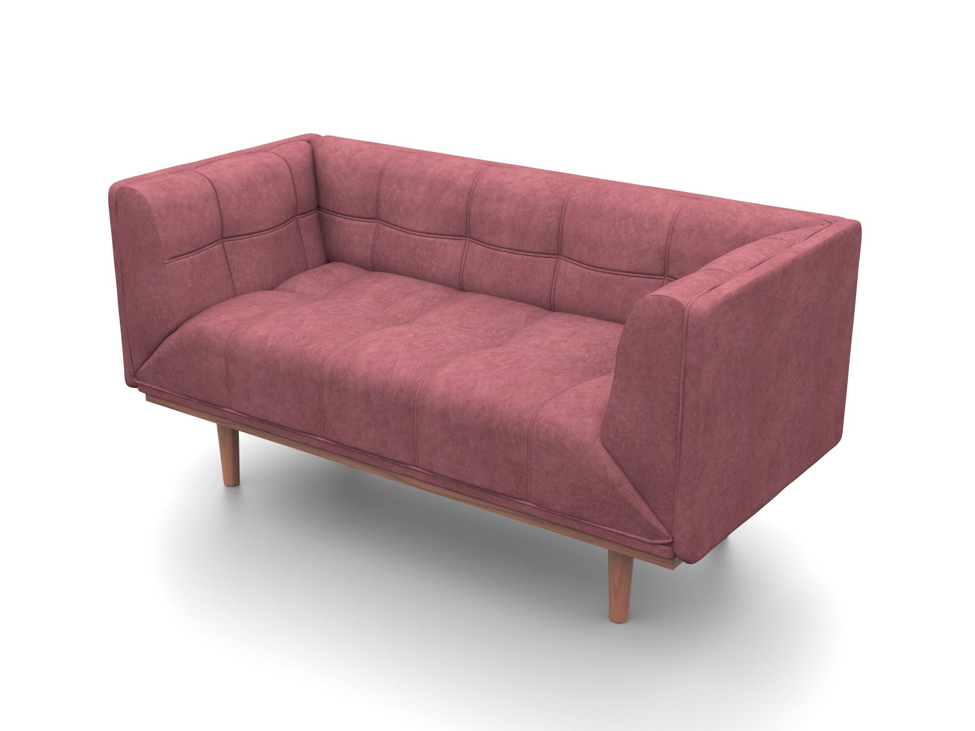 Дизайнерский диван Soft Element Грандис, двухместный, деревянные ножки, велюр, розовый, стиль, в гостиную, офис, для кафе и ресторанов