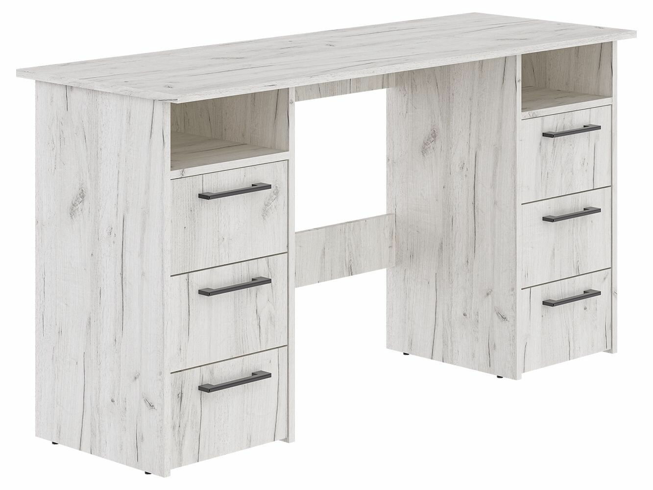 Стол письменный Пирамида "Фронда-9 К2", Дуб крафт светлый, ЛДСП, с ящиками