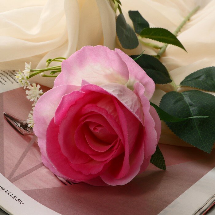 Poetry in flowers Цветы искусственные «Роза венесуэльская», 8×56 см, розовые