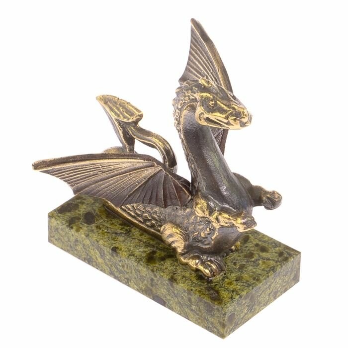 Статуэтка "Дракон" бронза змеевик 126225