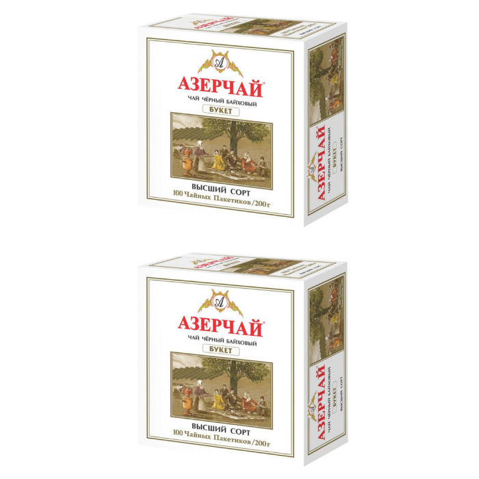 Чай черный Азерчай Букет 100 пакетиков 2 штуки