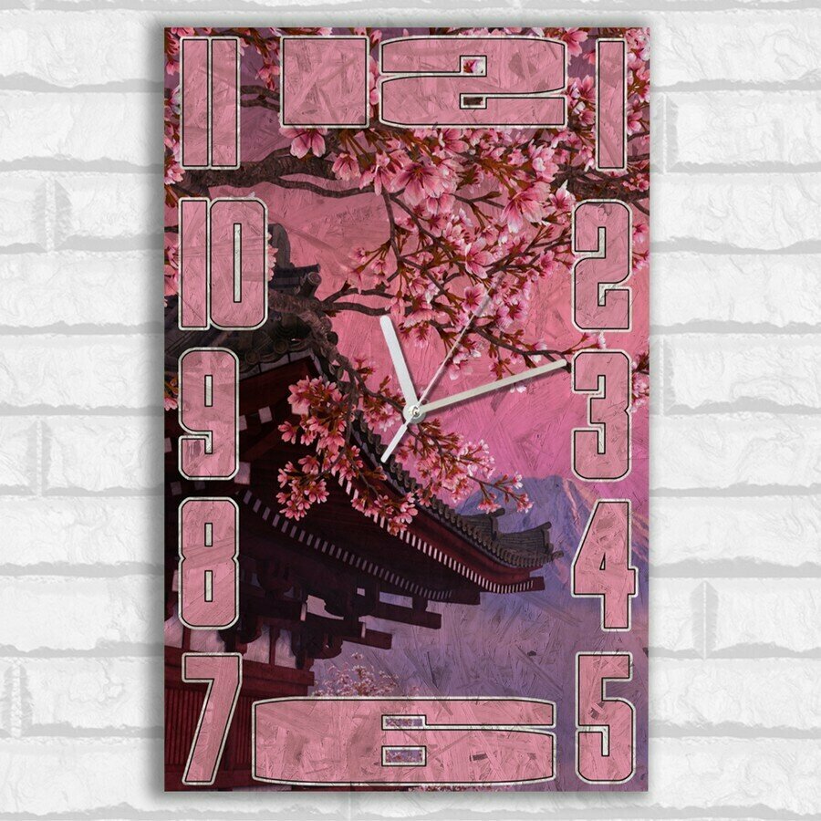 Настенные бесшумные часы ОСП, путешествия Japan - 5228