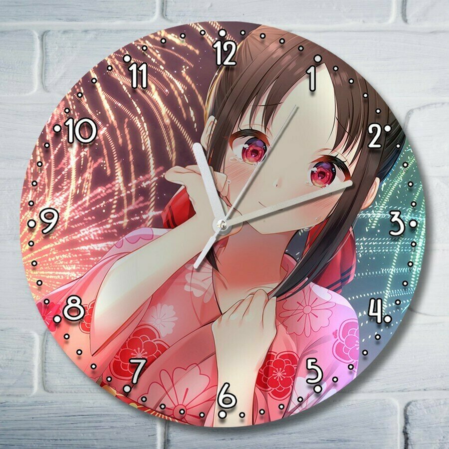 Настенные часы УФ с рисунком аниме Kaguya-sama Love is War - 3686