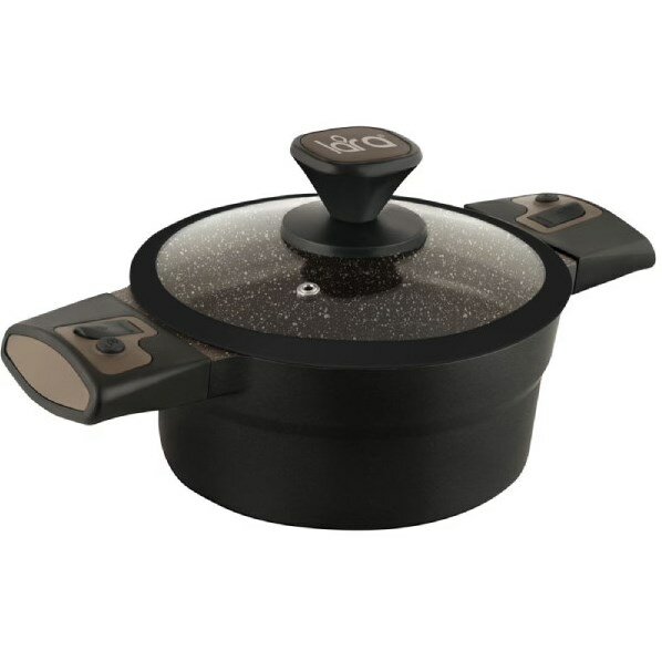 Кастрюля LARA Кастрюля Monaco Choco 24 съемные ручки (LR02-301)