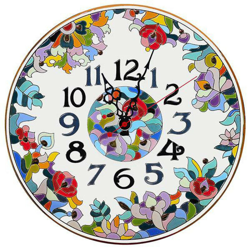 Рус-Арт Декоративные настенные керамические часы 40 см (Ч-4020)