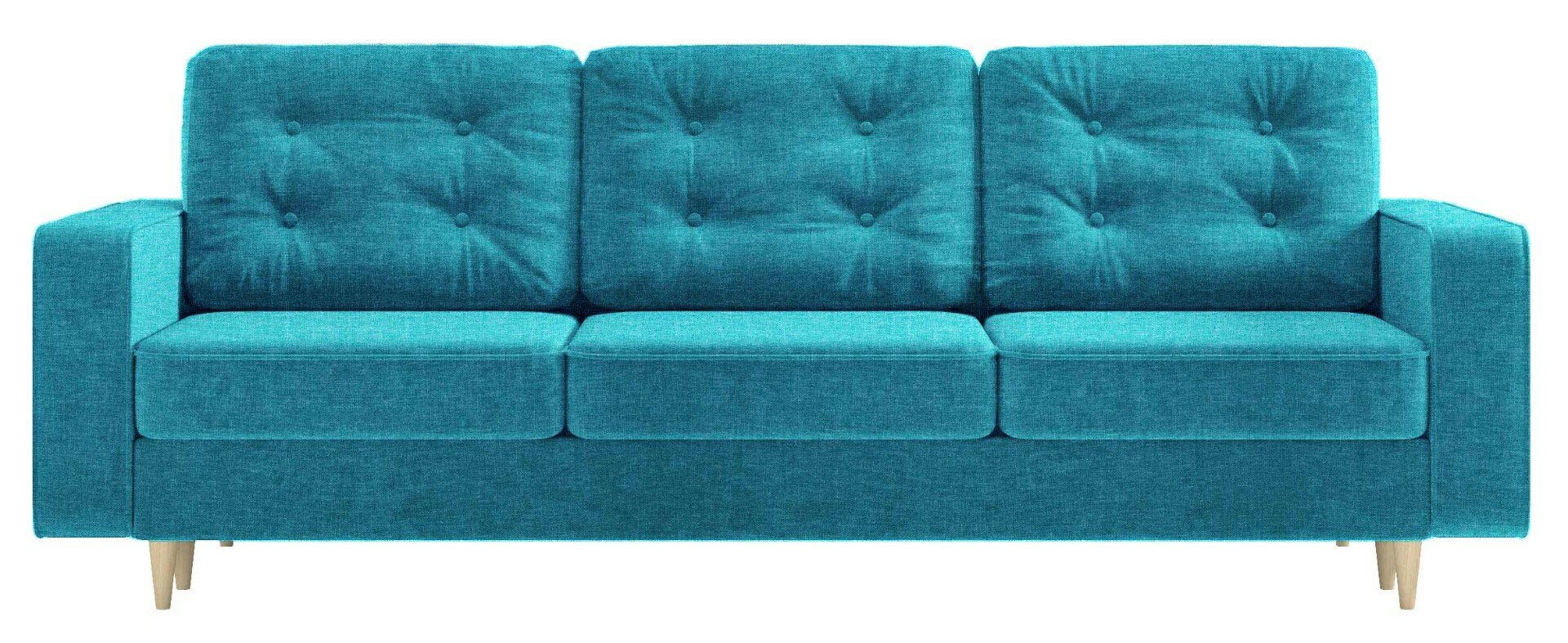 Диван трехместный Феличита, еврокнижка, в цвете бирюзовый (Savana plus Lagoon)