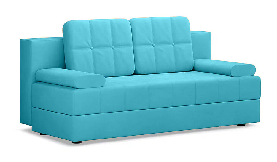 Диван раскладной Аура 7, механизм еврокнижка, в цвете голубой (Velutto 44)