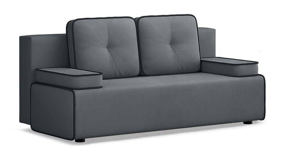 Диван раскладной Аура 8, механизм еврокнижка, в цвете серый (Velutto 32)