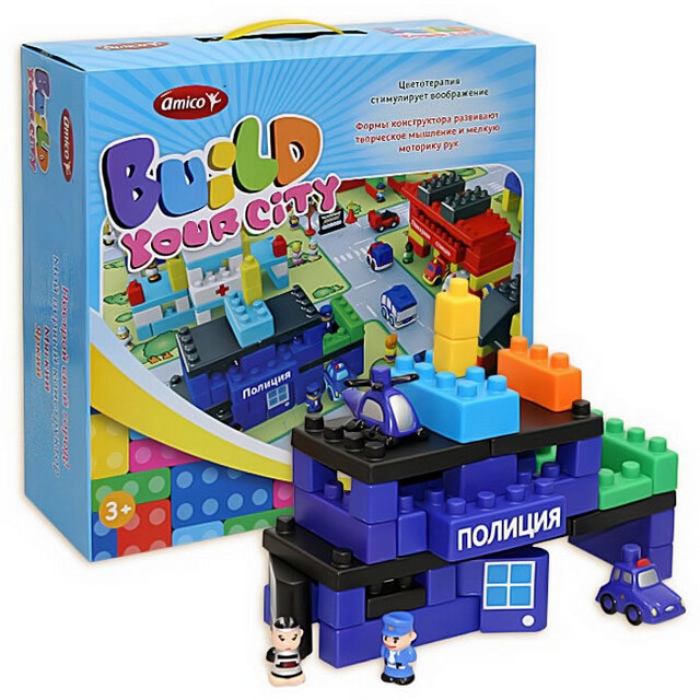 Конструктор мягкий Полицейская станция, 38 деталей, Amico, 7000-FT