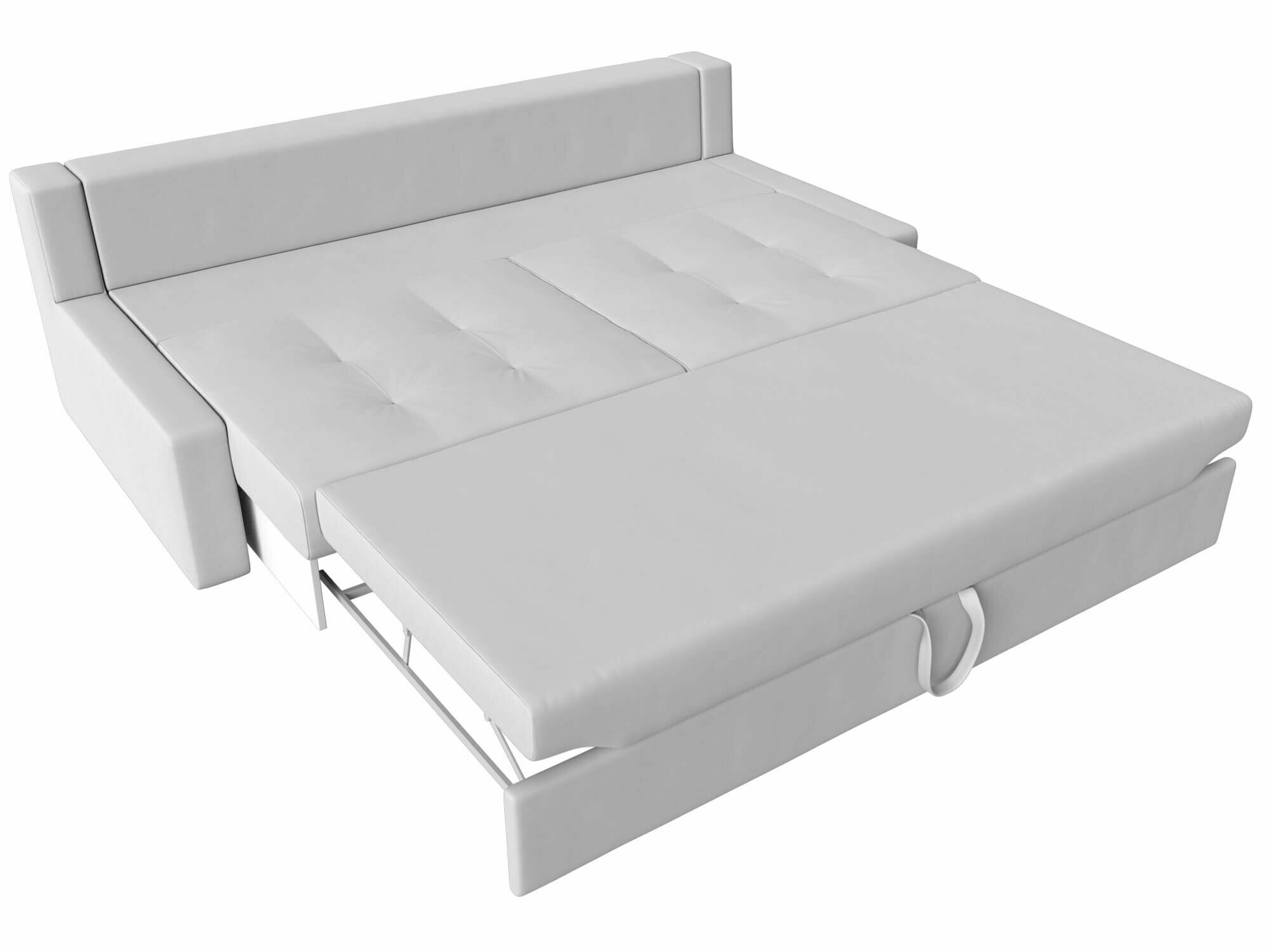 Artum Прямой диван Мартин эко кожа белый подушки черный