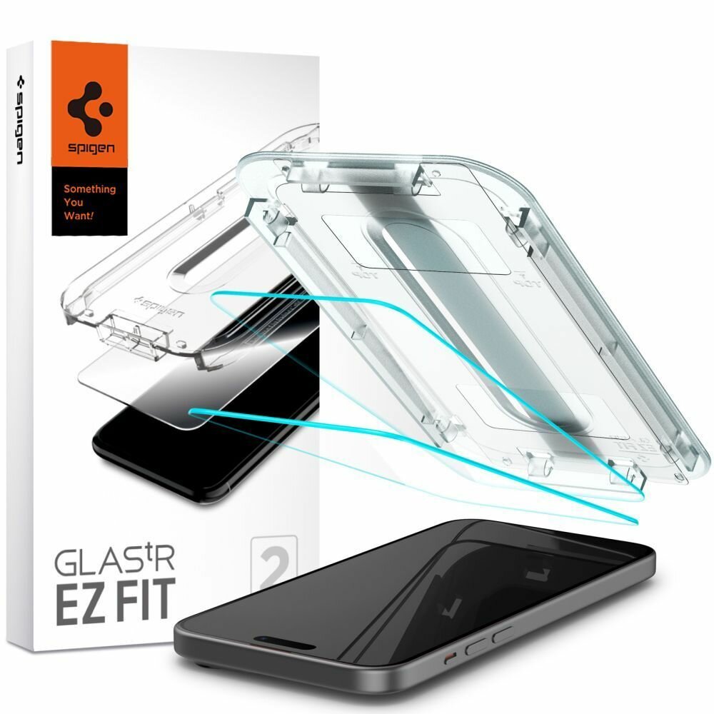 Защитное стекло SPIGEN GLAS.TR 2-PACK iPhone 15 Clear ( 2шт в упаковке )