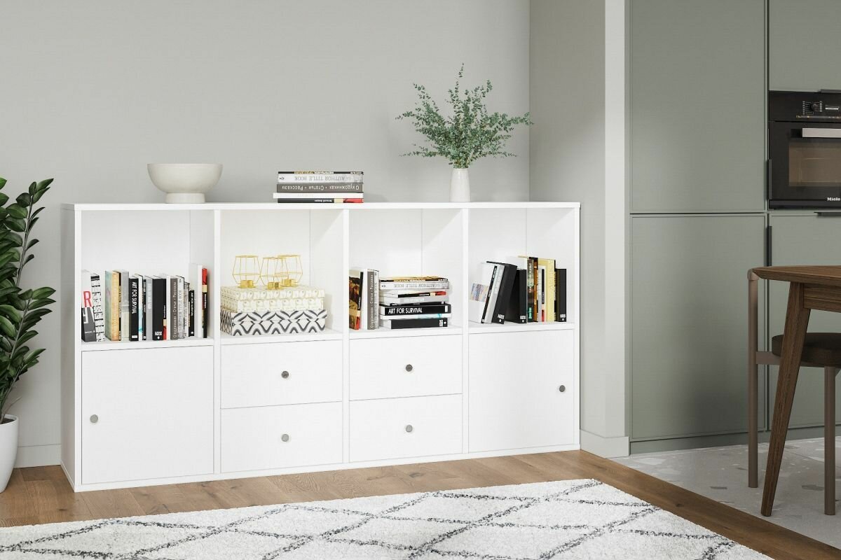 Комод-стеллаж Билли Белый для документов для книг для обуви для одежды для посуды 146.8*77*39