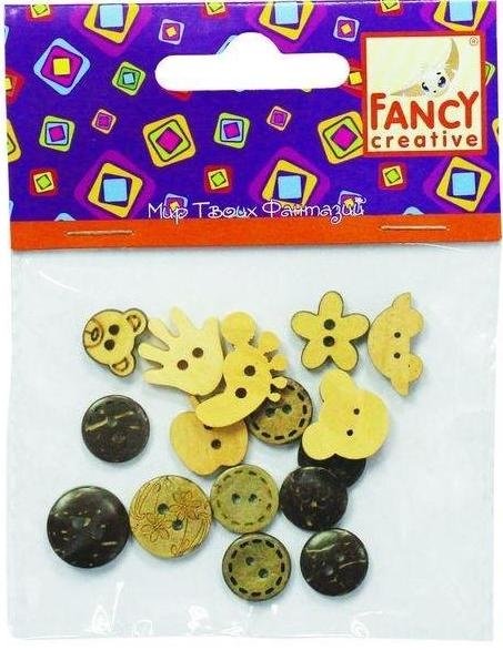 Fancy Creative FD020084 Пуговицы деревянные кантри (d=1-1,5 см, 16 шт.) fancy creative