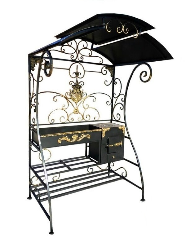 Мангал "Вегас", стационарный, толщина стенок 3мм, 10 пазов для шампуров