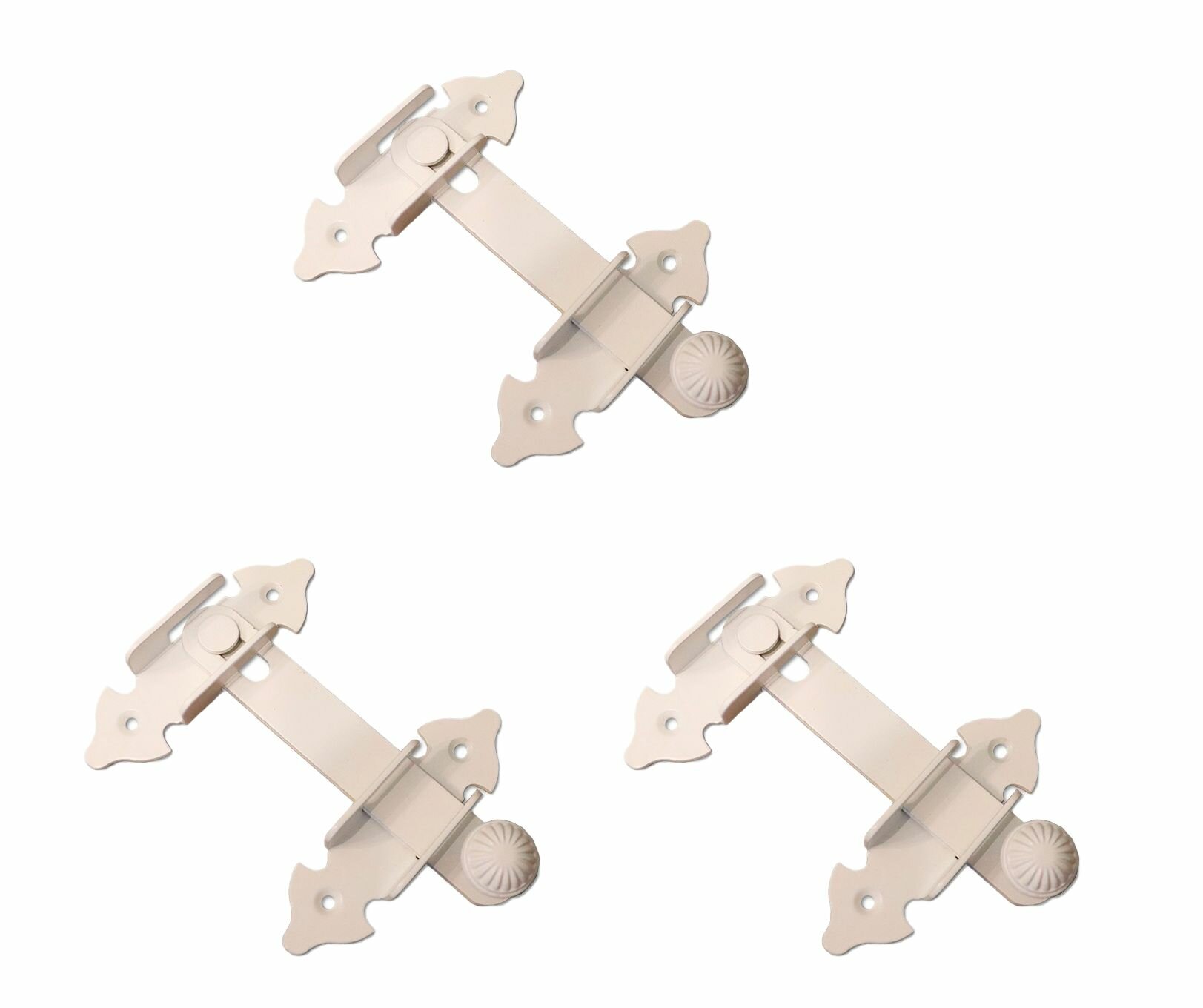 Щеколда малая ноэз ЩМ-120-SL белая матовая (комплект 3 штуки)