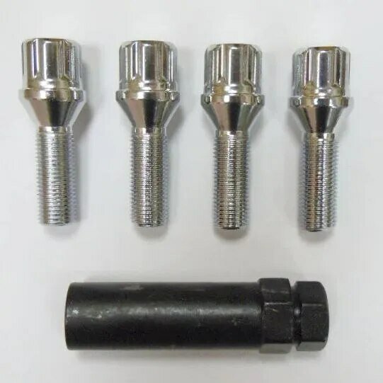 Комплект специальных болтов для колес 14х1.5, 30 мм, 4 шт с ключом