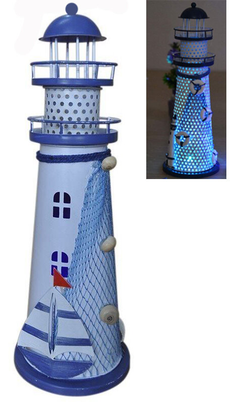Маяк 29 см, led подсветка, металл, SHIP B