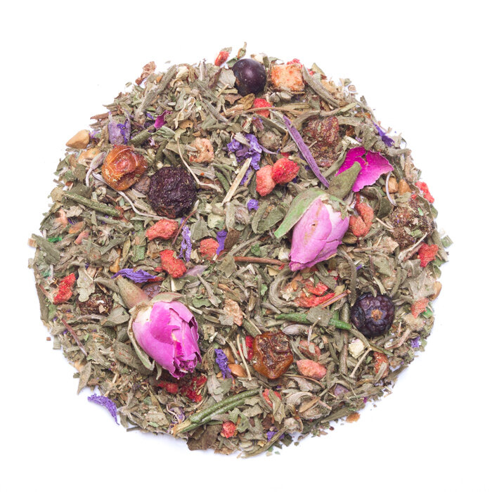 Травяной чай "Ах, красна ягода", шиповник, можжевельник, роза, земляника, саган, курильский чай, мальва, боярышник, рябина красная, клубника 1000 гр.