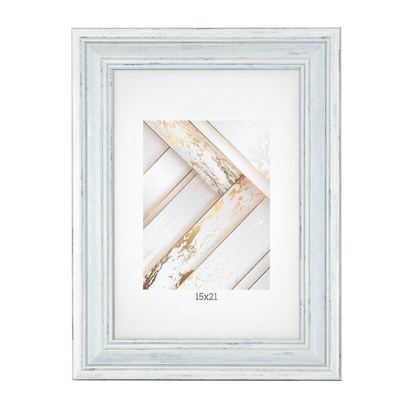 Рамка для фотографии, вышивки, мозаики 15х21 (a5) см, галерейная, картинный багет, под состаренное дерево, белая GF 6220