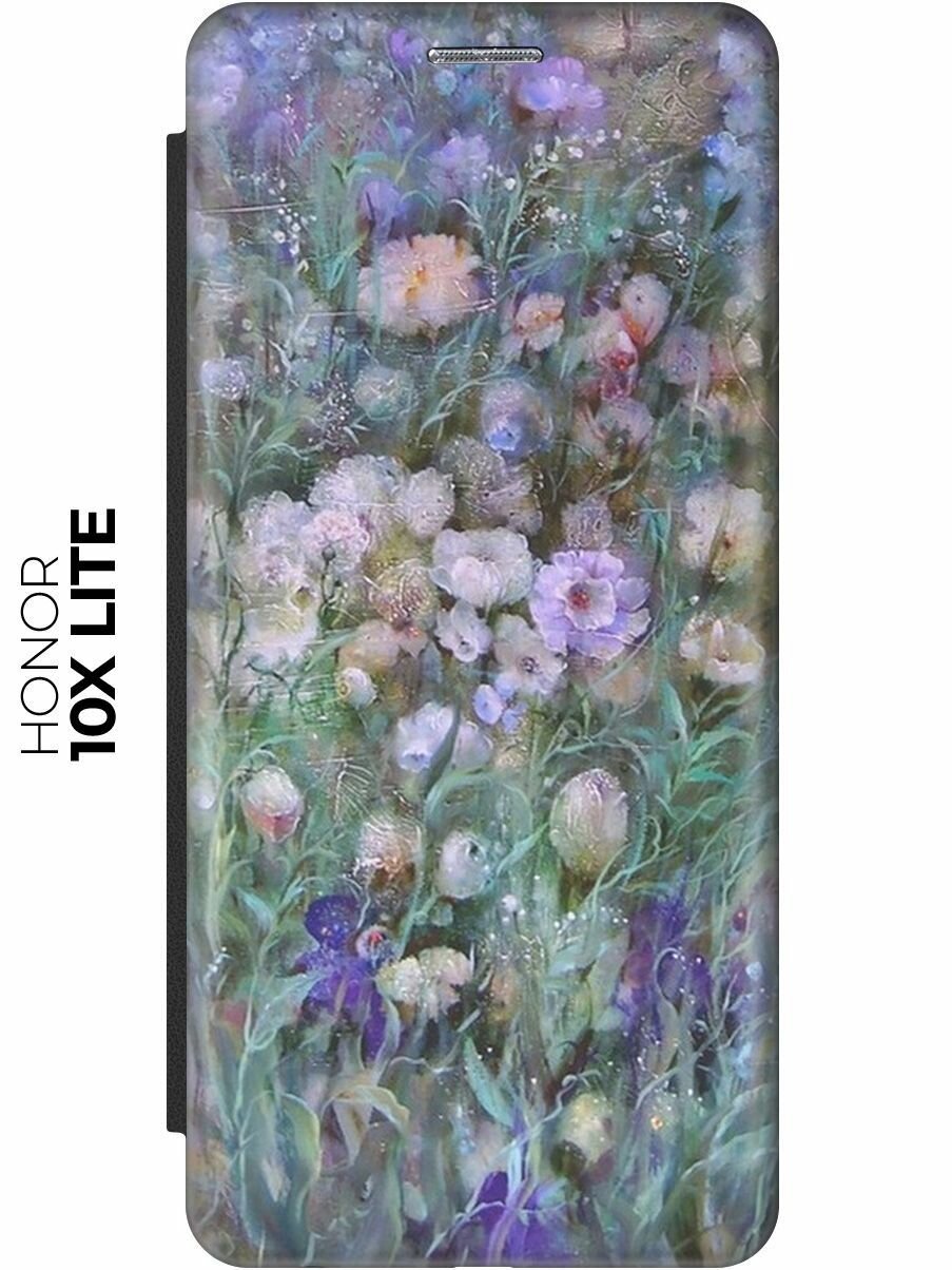 Чехол-книжка Сиреневое поле на Honor 10x Lite / Хонор 10Х Лайт черный