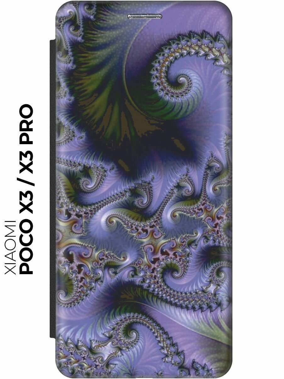 Чехол-книжка Магические узоры на Xiaomi Poco X3 / X3 Pro / Сяоми Поко Х3 / Х3 Про черный