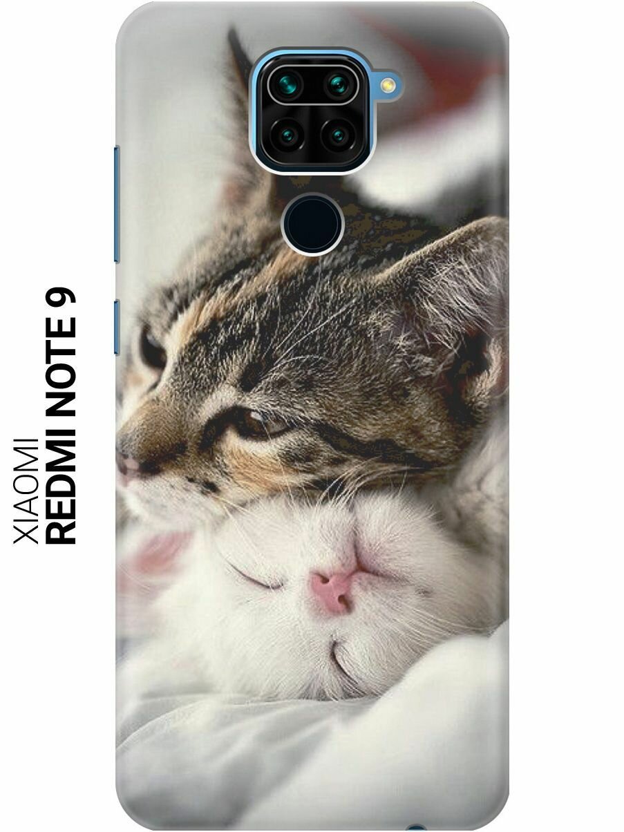 Силиконовый чехол на Xiaomi Redmi Note 9, Сяоми Редми Ноут 9 с принтом "Милые котики"