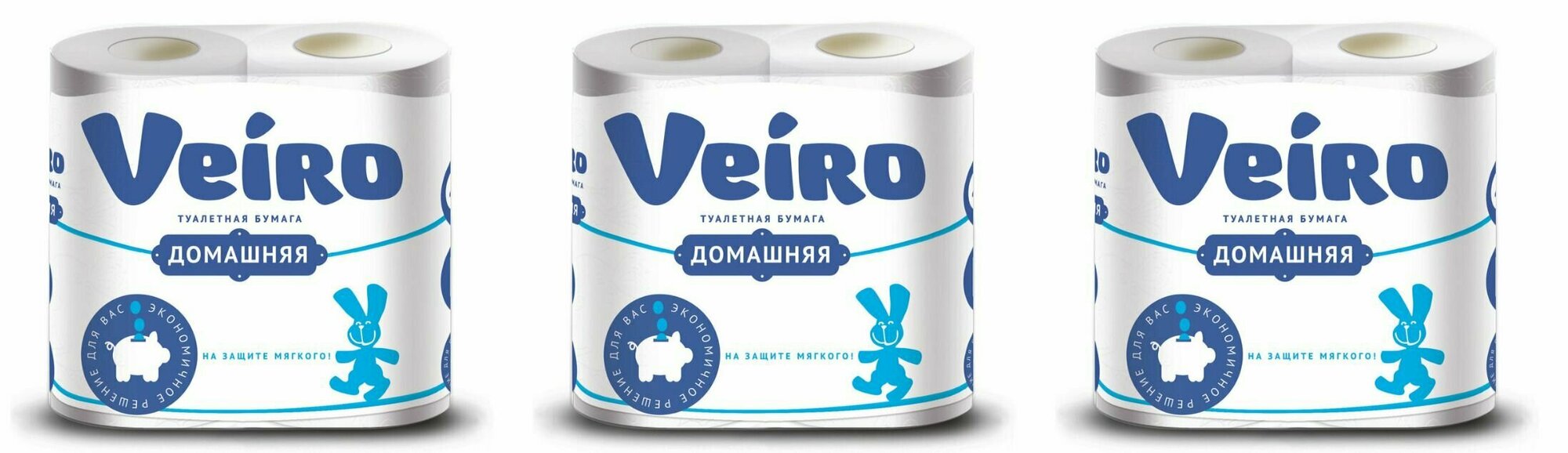 Veiro Туалетная бумага 2 слоя, Домашняя, 4 шт/уп, 3 уп