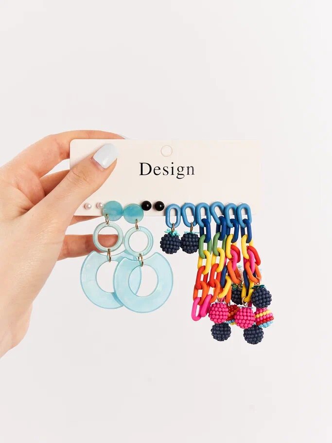 Комплект серег, жемчуг имитация, пластик