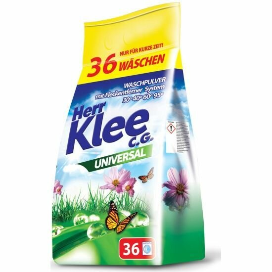 Herr Klee C.G. Waschpulver Universal Стиральный порошок универсальный 3 кг на 36 стирок в мягкой упаковке