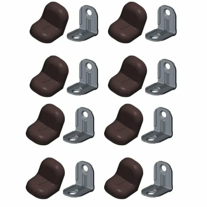 Уголок крепежный 16х20 мм с пластиковой крышкой, цвет - красное дерево темное, 8 шт