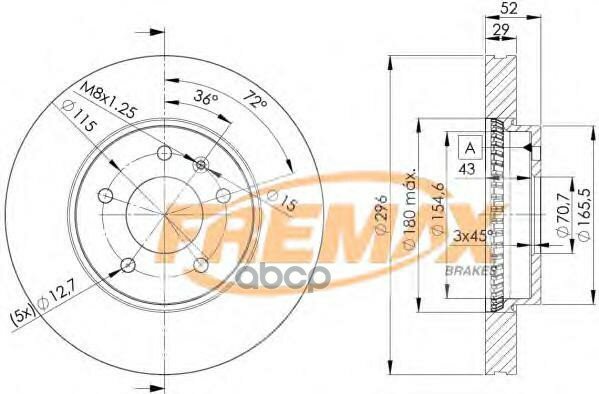 Диск тормозной передний! Opel Antara, Chevrolet Captiva 2.0-3.2i/2.0CDTi 06> FREMAX арт. BD9048