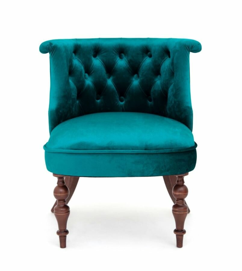 Кресло деревянное Бархат Red Black зеленый, ткань, дерево, мягкое сиденье, без подлокотников