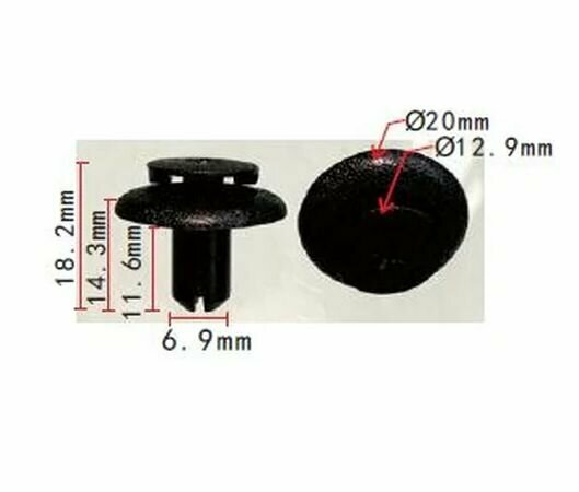 Клипсы жабо 909130051 Subaru Forester Impreza Legacy Tribeca XV, 20 штук