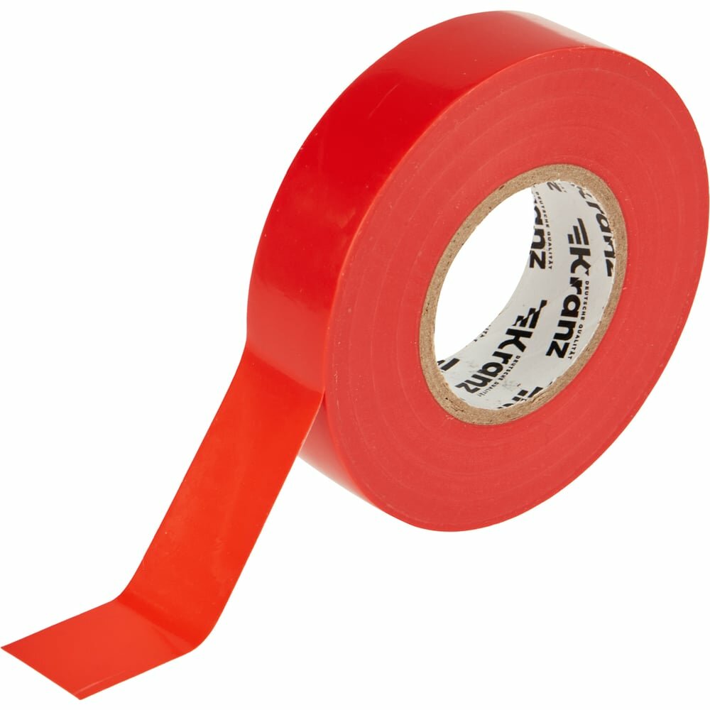 Профессиональная изолента ПВХ KRANZ 0,18х19 мм х 20 м, красная KR-09-2804