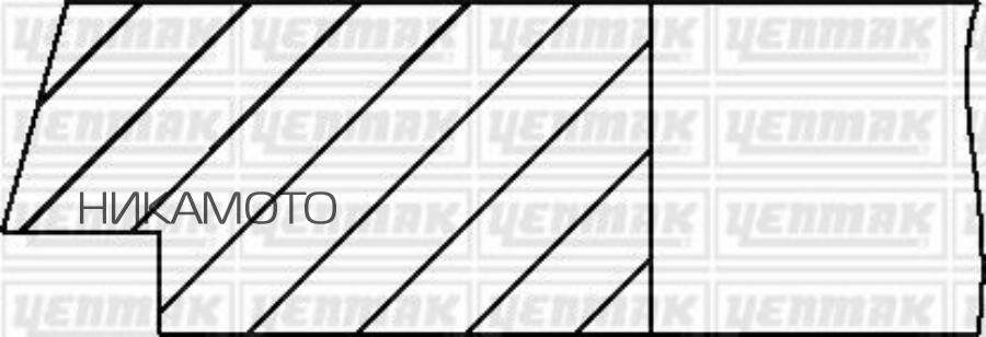 YENMAK 9109963000 Кольца поршневые комплект PSA (STD) 75 мм (на 1 цилиндр) (мин. 4 шт.)