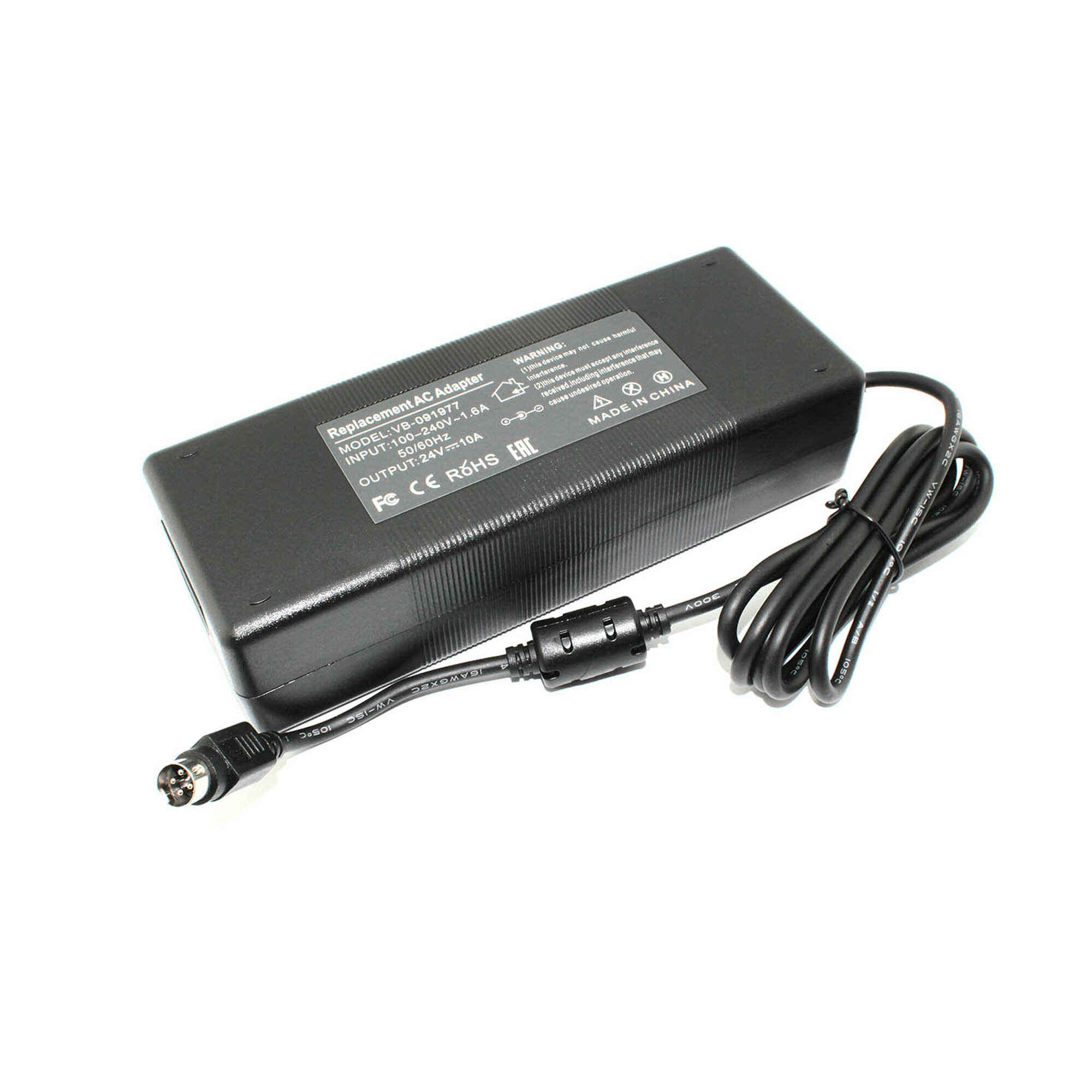 Блок питания (сетевой адаптер) OEM для монитора и телевизора LCD 24V 10A 240W 4pin черный, без сетевого кабеля