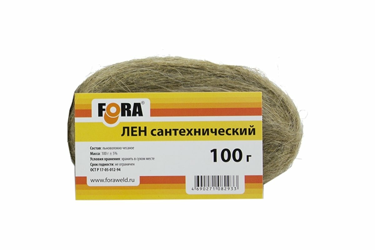 FORA Лен сантехнический чесаный 100 гр 006140401