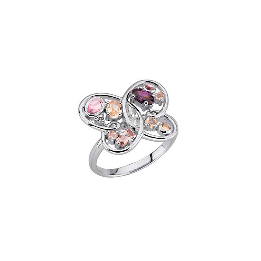 Кольцо, серебро, 925 проба, фианит