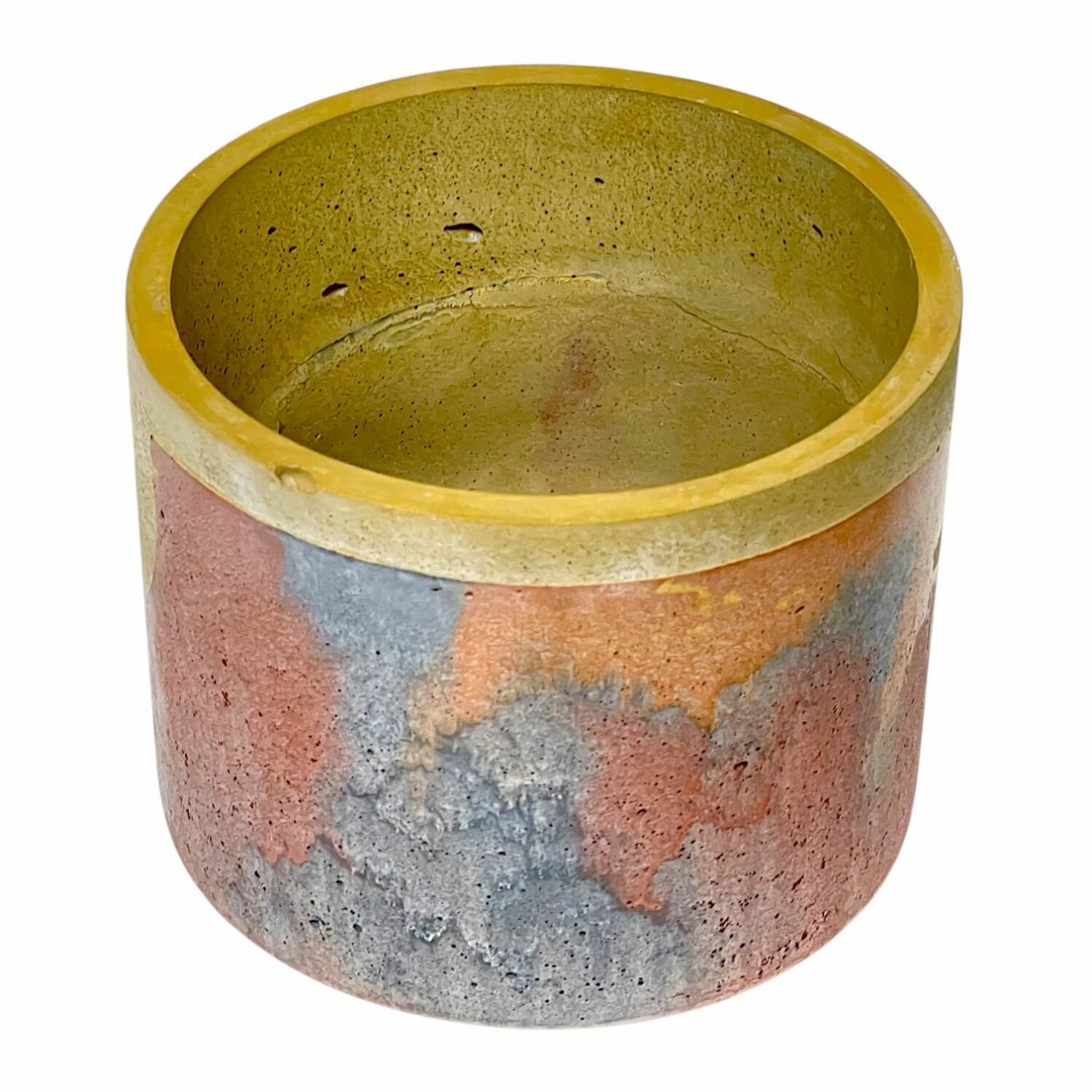 Кашпо Детали решают «Большая деталь», бетонное, горчичный