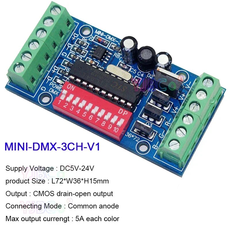 RGB-контроллер DMX512 МИНИ-DMX-3CH-V1 MINI-DMX-3CH-V1