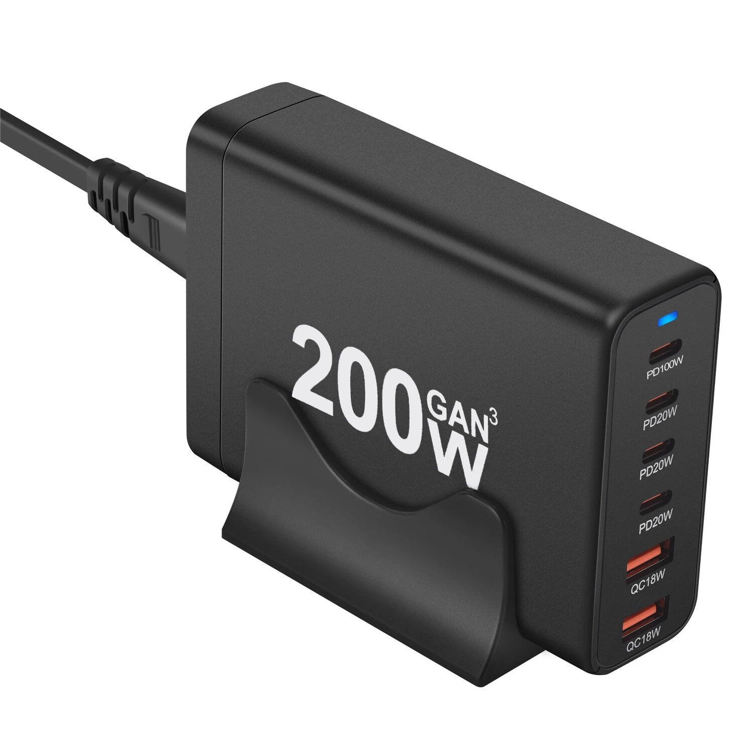 Быстрое Зарядное Устройство GaN 120 Вт/200 Вт С 6 Портами USB Type-C И Поддержкой Quick Charge 3.0 PD Для Мобильных Телефонов — фото 1