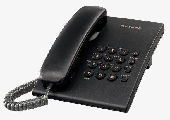 Телефон стационарный Panasonic KX-TS2350RUB, проводной, чёрный