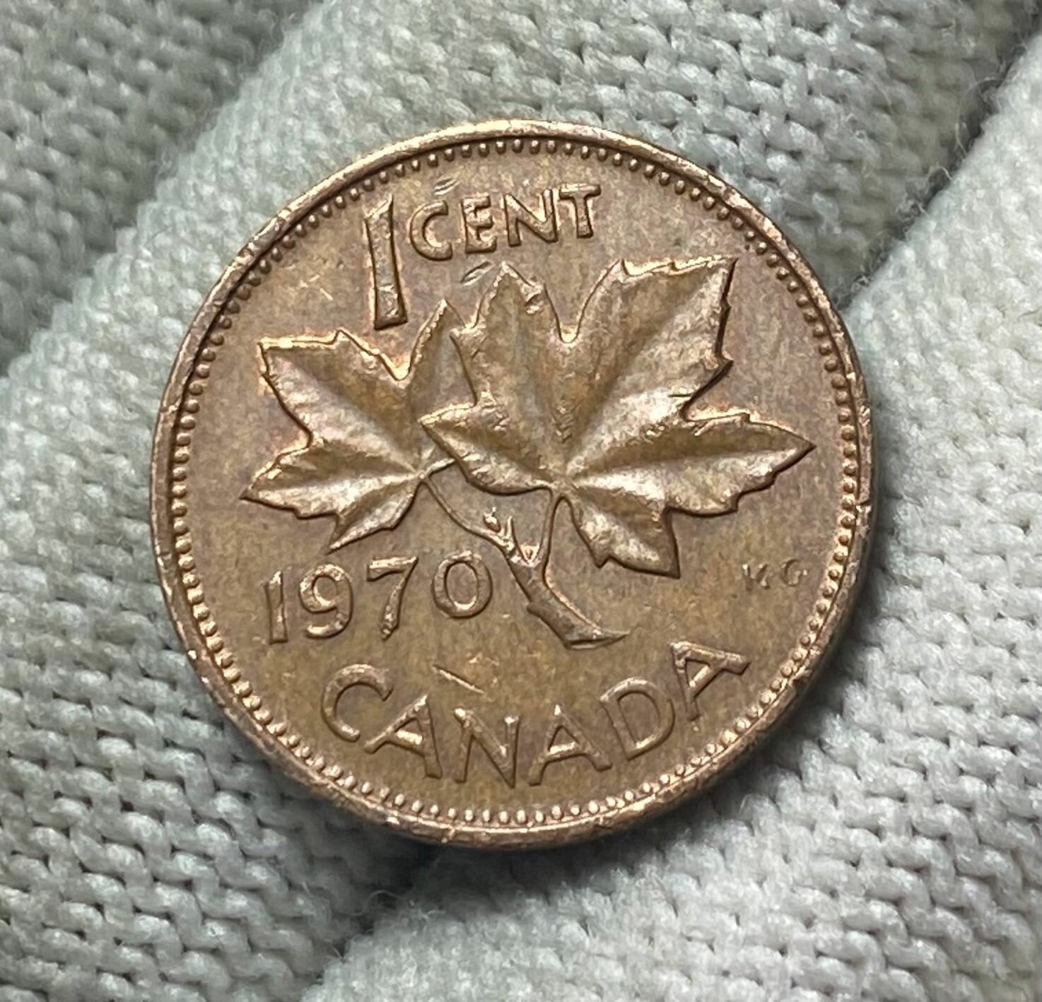 Канада 1 цент 1953-2023 года VF-XF