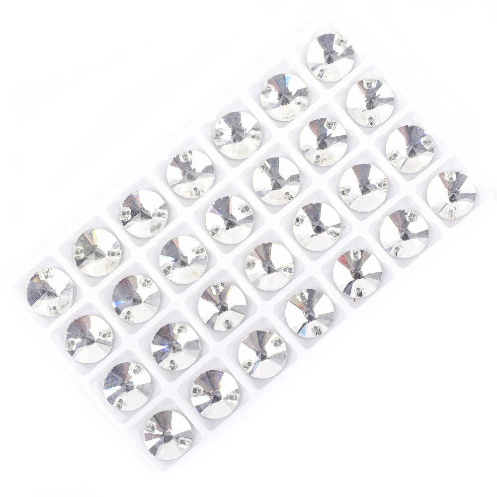 Хрустальные стразы AB для рукоделия Серебряный, 18mm 20pcs, ClearCrystal